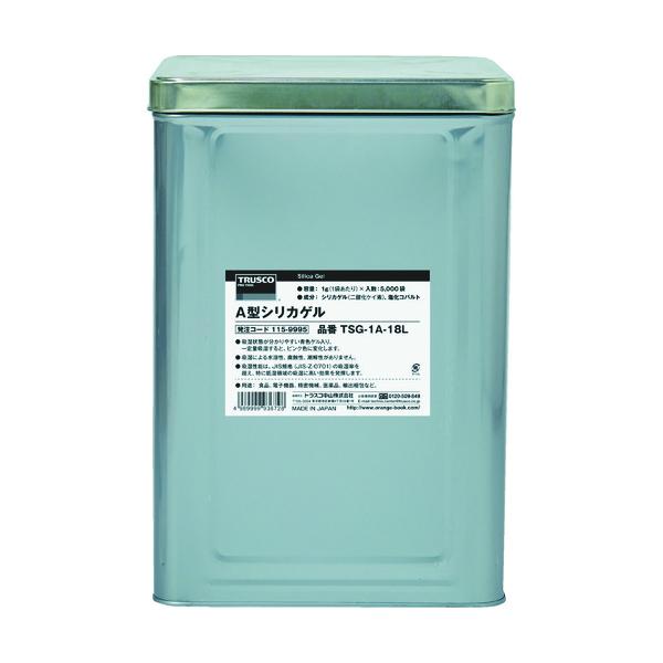 ■A型シリカゲル 1g 吸湿・使い捨て型 5000個入 コバルト入 1斗缶 TSG-1A-18Lの特長●青色のゲルは吸湿状態を示すインジケーターで、一定量吸湿するとピンク色に変化します●原料のA型シリカゲルは、９９％以上の二酸化ケイ素からな...
