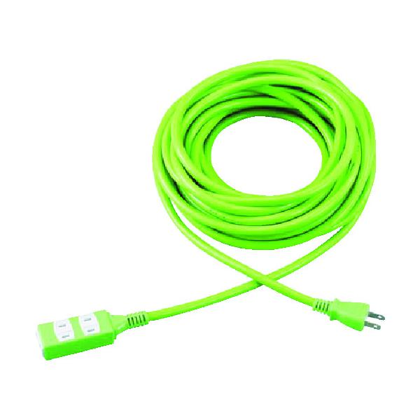 ■ソフトタイププラグ 3個口タップ型 10m グリーン TRIS15-103-GNの特長●ソフトコードなので、冬場でもコードが固くなりません●最大合計1500Wまで使用可能です●トラッキング防止のため、プラグには中駒（メラミンフェノール樹脂...