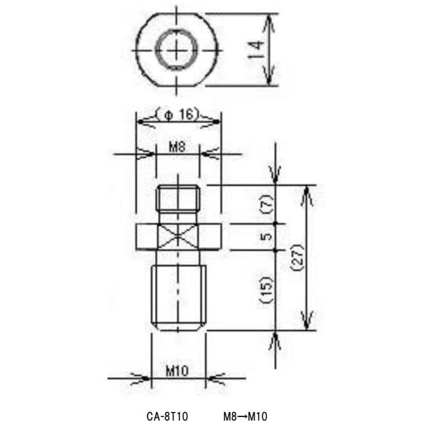 ■ネジ径変換アダプタ CA-8T10の特長●アタッチメントを取り付ける計測シャフトのネジ径は、計測器によって異なるため、このネジ径変換アダプタを用いることで様々なアタッチメントを取り付けることが可能になります。●ネジ径…M8→M10●最大荷...