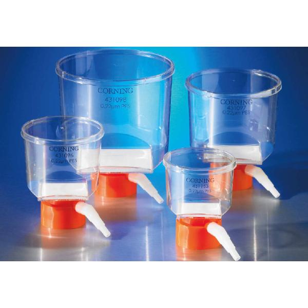 ■ボトルトップフィルター：45mmネックサイズ  BOTTLE TOP FILTER●市販のポリスチレン製の培地用ストレージボトルねじ規格:33mmと45mm（広口）のボトルにセットして溶液を直接ボトルへ濾過することができます。●ボトルトッ...