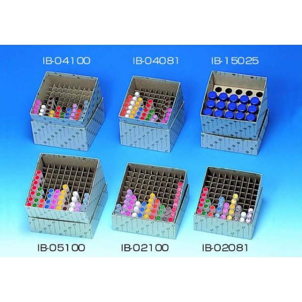 ■フリーズボックス IB02100JPの特長●フリーズボックスは極低温に耐えられる非常に強い特殊な板紙で作られています。●1.2、2mlチューブ用は25/50/81/100本立、4mlチューブ用は81/100本立、5mlチューブ用は100本...