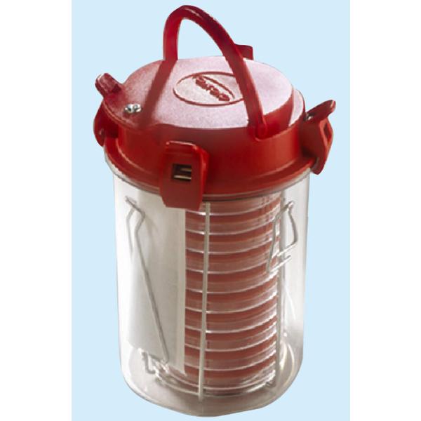 ■オクソイド 嫌気ジャー AG-25A 2.5L用の特長●持ち運びに便利な手持ちハンドル付。●φ90mm浅型シャーレ約12枚あるいは試験管12本収納可能。●シャーレラック、試験管立て各1個付。●フタ部分に減圧解除の為の接続口を用意。●容量：...