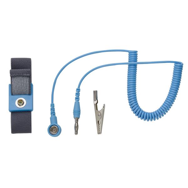 ■防静電リストストラップ AS-109-6の特長●人体に接するところには金属以外の素材を使用。●バンド部は、抗アレルギー導電繊維で織りこんだポリエステル・ゴムバンド。●バンドサイズ：約 2 × 22 cm●スナップ径：7 mm●バンド重量：...