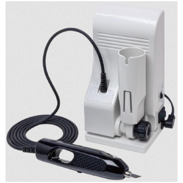 ■超音波カッター  ZO-41IIの特長●超音波カッターで普段、カッターやナイフで切断しているものを、より軽い力で切断が可能！●刃先に超音波振動を与えることにより、ワークと刃の摩擦係数を低減することで切断効率をあげています●手元スイッチの機...