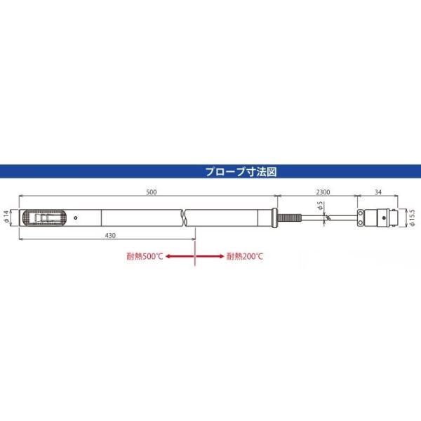 ■高温プローブ 0205の特長●中高温用アネモマスター風速計Model 6162用のプローブ●プローブの長さが従来品の半分(500mm)で、使い勝手が良い●ボイラー、エンジン、液晶パネル等生産工程での風速測定、風温測定に●鉄鋼、焼成炉、セラ...