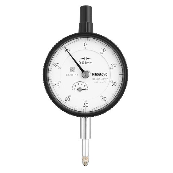 ■標準形ダイヤルゲージ 2044AB-09の特長●外枠の外径φ57mm、目量0.01mmの標準ダイヤルゲージ●外側クランプ、リフティング用レバー(オプション)は左右どちらにも取り付け可能●取付は工具不要●前面からの水や油の侵入を防止する仕組...