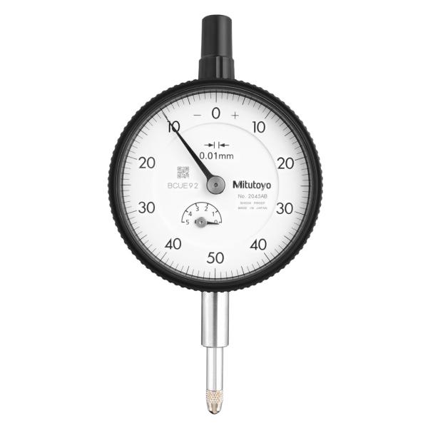 ■標準形ダイヤルゲージ 2045ABの特長●外枠の外径φ57mm、目量0.01mmの標準ダイヤルゲージ●外側クランプ、リフティング用レバー(オプション)は左右どちらにも取り付け可能●取り付け、取り外しは工具不要●前面からの水や油の侵入を防止...