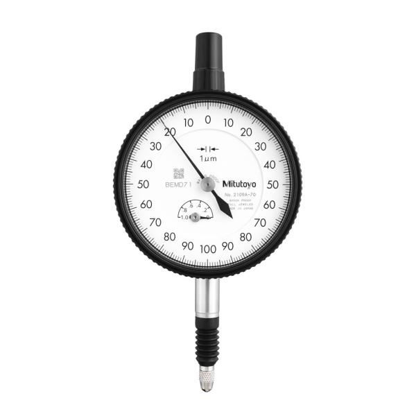 ■標準形ダイヤルゲージ 2109A-70の特長●外枠の外径φ57mmの防水形ダイヤルゲージ●各部にパッキンやジャバラを取り付け、水や油の浸入を防ぎます●ステム・スピンドルはステンレス焼入れ鋼で高い強度を持ち、堅牢●超硬合金製測定子を使用●オ...