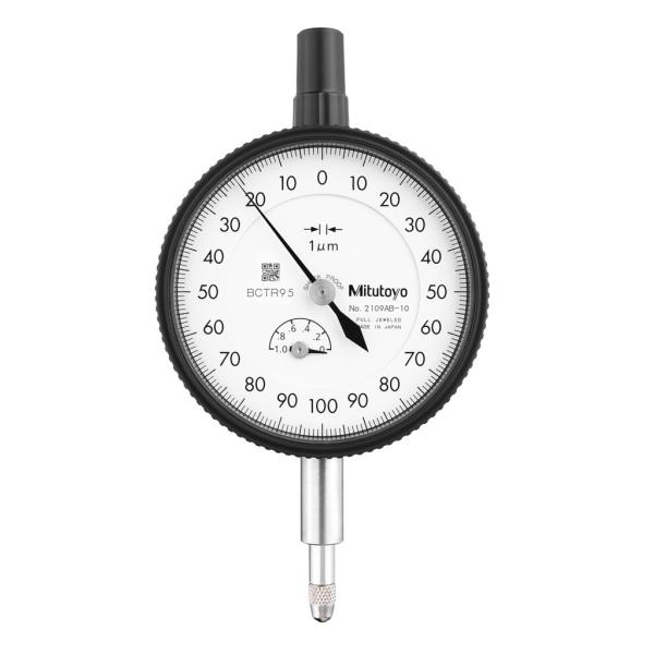 ■標準形ダイヤルゲージ 2109AB-10の特長●外枠の外径φ57mm、目量0.001・0.005mmの標準ダイヤルゲージ●外側クランプ、リフティング用レバー(オプション)は左右どちらにも取り付け可能。取り付け、取り外しは工具不要●前面から...
