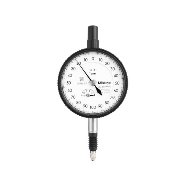 ■標準形ダイヤルゲージ 2109AB-70の特長●外枠の外径φ57mmの防水形ダイヤルゲージ●各部にパッキンやジャバラを取り付け、水や油の浸入を防ぎます●ステム・スピンドルはステンレス焼入れ鋼で高い強度を持ち、堅牢●超硬合金製測定子を使用●...