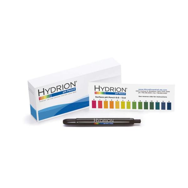 ■P-12M pHペンシル の特長●紙、木材、コンクリート等の表面のpHが測定できるペンシル。●表面を蒸留水または非イオン水で濡らし、ペンシルでマークします。15秒程待って、カラーを比較してpHを測定します。●サンプル量が少ない場合、サンプ...