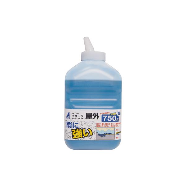 ■チョーク チョークライン用 屋外 750g 青 77965の特長●粉は超微粒子の為、鮮明なラインが引けます●注入口が傾いていて、入れやすくなっています●チョークラインでのチョーク打ちにご利用いただけます●屋外用は酸化チタン配合で濡れても消...