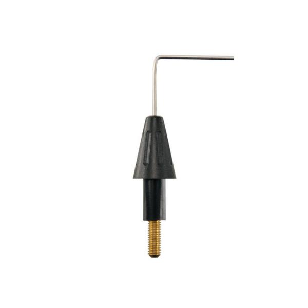 ■L型テストピン769Bの特長●766テスト棒に接続して使用するL型テストピンです※黒色のみ●ピンの口径：φ0.9mm●最大電流：1A●最大電圧：50V●100-40リード線と766テスト棒の併用で下記製品に適応※リード線、テスト棒は別売で...