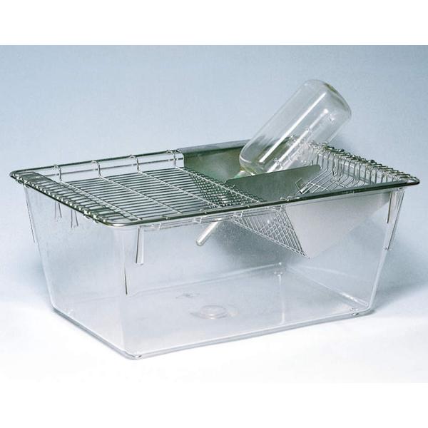 ■マウスケージ TP-102 TPX製 給水ボトル付の特長●本体：TPX、蓋：ステンレスワイヤー。オートクレーブ可。●耐衝撃性に優れ、他のプラスチックに比べ非常に丈夫です。●固定金具付の為、ラットの1匹飼育も可能。●材質：TPX●規格：マウ...