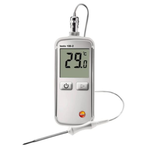 ■testo-108-2 防水型食品用中心温度計 0563-1082の特長●testo 108-2は食品の製造現場や保管倉庫などで食品の温度を素早く確実に測定できる防水型温度計です。●testo 108に比べてプローブが外れにくい構造になっ...