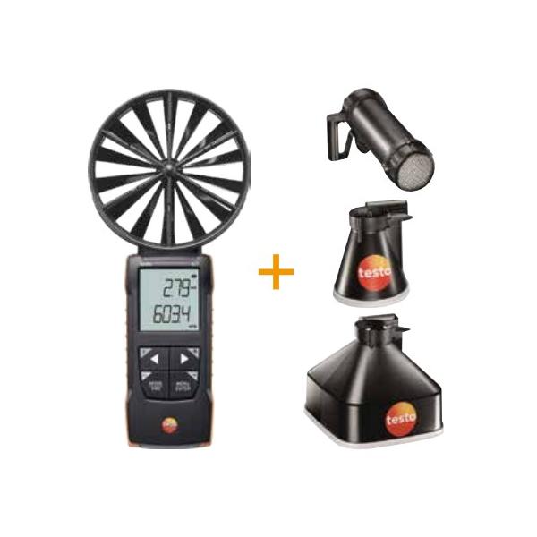 ■testo 417 風速計 ファンネルセット2 0563 2417の特長●風速・風温・風量を測定可能なベーン式風速測定器です●風速計＋ファンネル＋フローストレーナーのセットです●ベーンの直径はおよそ 100mmで、広い測定面で効率的に測定...