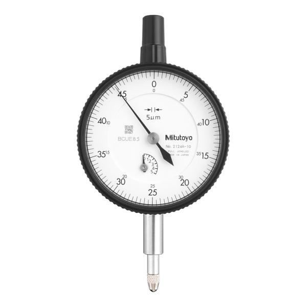 ■標準形ダイヤルゲージ 2124A-10の特長●外枠の外径φ57mm、目量0.001・0.005mmの標準ダイヤルゲージ●外側クランプ、リフティング用レバー(オプション)は左右どちらにも取り付け可能。取り付け、取り外しは工具不要●前面からの...