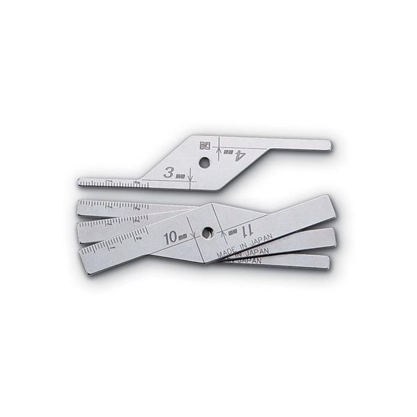 ■ルート間隔限界ゲージ WRL310の特長●T継手のルート間隔測定、突き合わせ継手のルート間隔測定、すみ肉の脚長（高さ）測定、突き合わせ継手の余盛高さ測定に。●測定寸法は1mm とび●測定範囲は、いずれも現場にて使用頻度の多い寸法を選んでお...