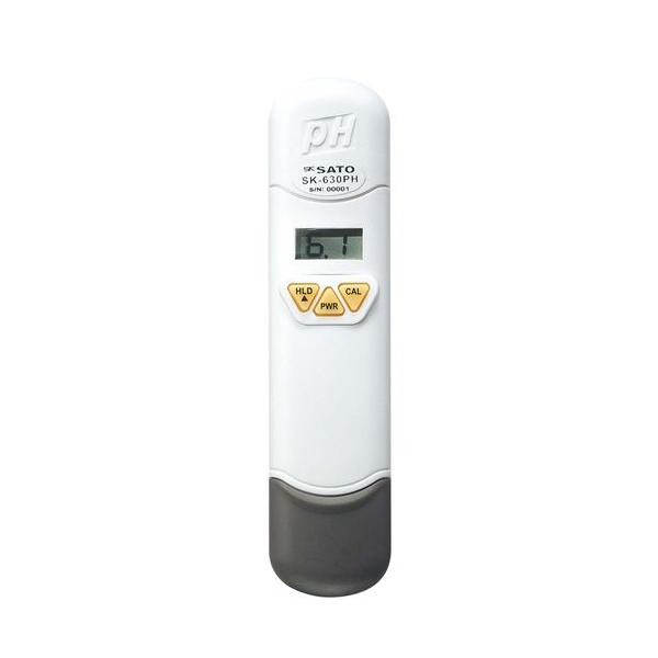 ■pH計 SK-630PH 6416-00の特長●SK-630PHは、pH値のみの表示となります●濡れた手でも操作可能(防水規格JIS C 0920保護等級IPX4に準拠)●センサは一体型のため、センサ交換はできません●精度の高いpH測定が...