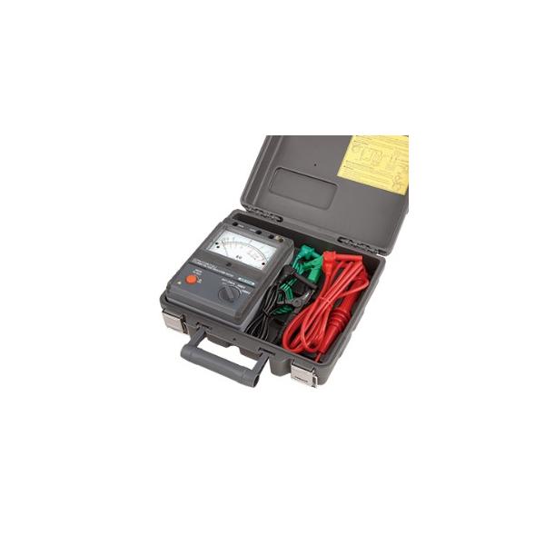 ■アナログ高圧絶縁抵抗計 KEW 3123Aの特長●変電設備や高電圧機器・電路の絶縁抵抗測定や診断にお勧めです●測定コード脱着可能●堅牢なハードケース標準装備●少々の雨がかかっても大丈夫な防滴構造●自動レンジ切換え付き2重目盛スケール板●定...