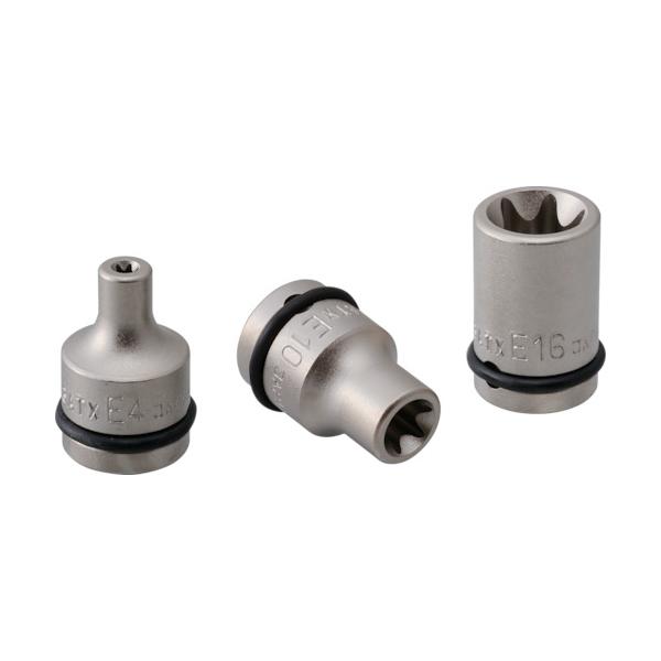 ■インパクト用ヘックスローブソケット トルクスソケット E14 3ATX-E14HPの特長●E形トルクスねじ用のソケットでインパクトレンチで使用できます●E型トルクスねじの締付け、緩め作業用●差込角(mm)：9.5●全長(mm)：30●先端...