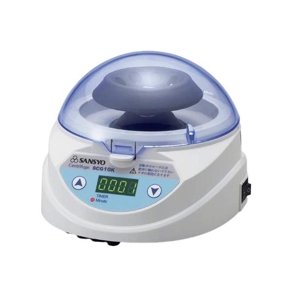 ■小型遠心機 ＳＣＧ１０Ｋの特長●小型ながら10000rpmの遠心が可能。●デジタルタイマー機能付。分または秒設定ができます。●蓋を開けると自動停止する安全設計。●アダプタ装着により0.2ml・0.5mlチューブにも対応。●回転数(rpm)...
