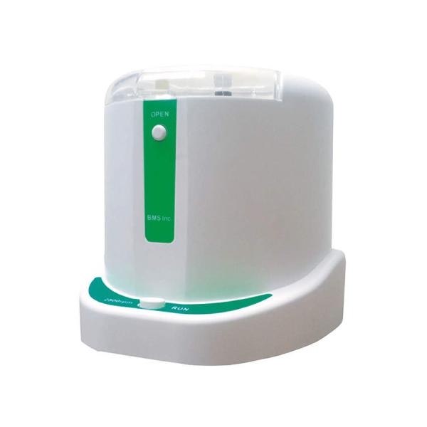 ■プレート遠心機 ＢＳＲ−Ｍ００１の特長●上部がシールされたPCRプレート2枚を素早くスピンダウン。プレートの高さは25mm程度まで対応可能。●スカート付・スカートなし・セミスカート各種の96ウェル、384ウェルプレートに対応。●回転数(r...