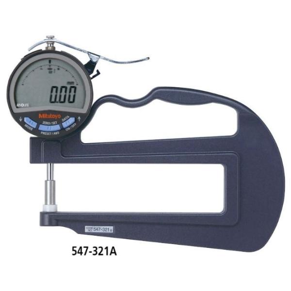 ■ダイヤルシックネスゲージ 547-321Aの特長●小物部品、紙、フェルト等の厚みをワンタッチで迅速に測定することが出来るデジタルシクネスゲージです●測定子・アンビル共にセラミックを使用している為、錆の心配がありません●ダイヤルゲージは、外...