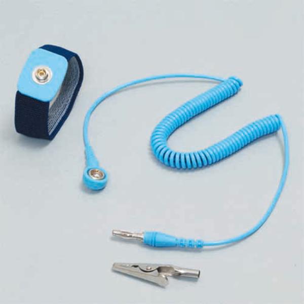 ■防静電リストストラップ AS-102-6の特長●グランドコード付のリストストラップ。●バンドは導電繊維入りの収縮可能なゴムバンド式。●バンドサイズ：約 2 × 15 cm●スナップ径：7 mm●バンド重量：約 7 g●グランドコード：1M...