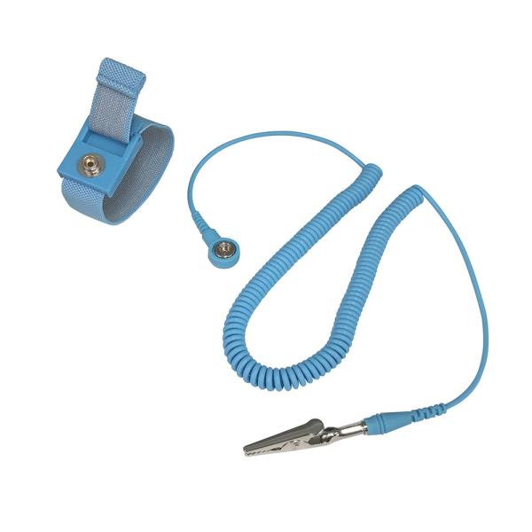 ■防静電リストストラップ AS-103-6の特長●グランドコード付のリストストラップ●バンドは導電繊維入りで長さ調節も可能です●バンドサイズ：約 2 × 22 cm●スナップ径：7 mm●バンド重量：約 9.5 g●グランドコード：1M Ω...