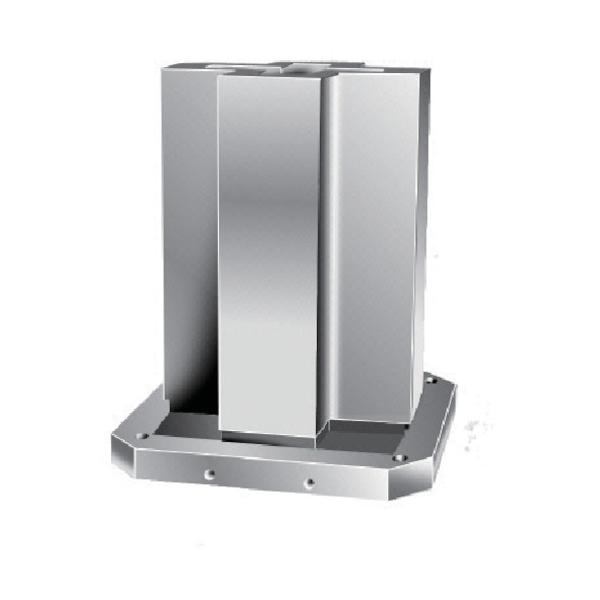 ■MC用4面十字型ジグブロック(スタンダードタイプ) BCS56015の特長●ワークの3面加工がワンチャッキングでできます●横型マシニングセンター用専用治具ベース●ベース(mm)：500×500●高さ(mm)：600●四面巾150mm●床面...