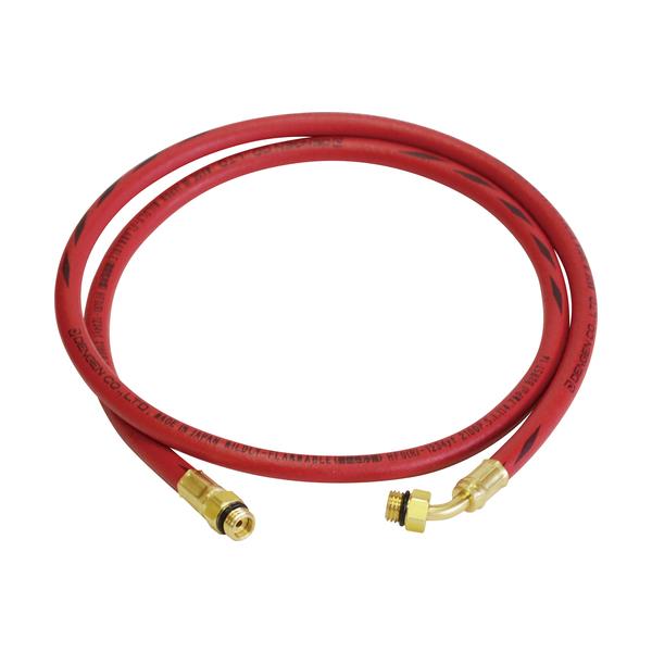 ■HFO-1234yf用 チャージングホース 1.2m 赤 CP-H1200YFR-SLの特長●高圧用です●長さ(cm)：120●色：赤●1234yf用 1.2mホース赤単品 ●口金サイズ 両端ストレートとL型M12×1.5オス正ネジメーカ...