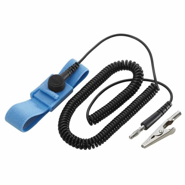 ■リストストラップ F-153の特長●手首にソフトにフィットする柔軟性のあるベルトを採用。●コード全長：3.0m●コード実効長：1.5m●プラグ径：4mmφ●ホック径：7mmφ●重量：40g●ESD管理値：7.5×10^5≦Rg＜3.5×1...