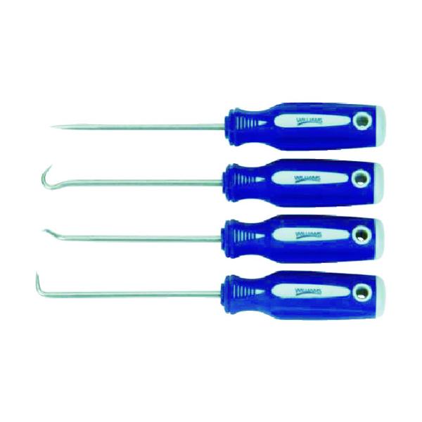■WILLIAMS ミニピック&amp;フックセット 4本 JHW40201の特長●安定した先端によりOリングやピッキング作業を簡単に行えます●形状の違う4種類のセットで幅広い作業ができます●先端研磨されているのでOリングを傷つけません●ミ...