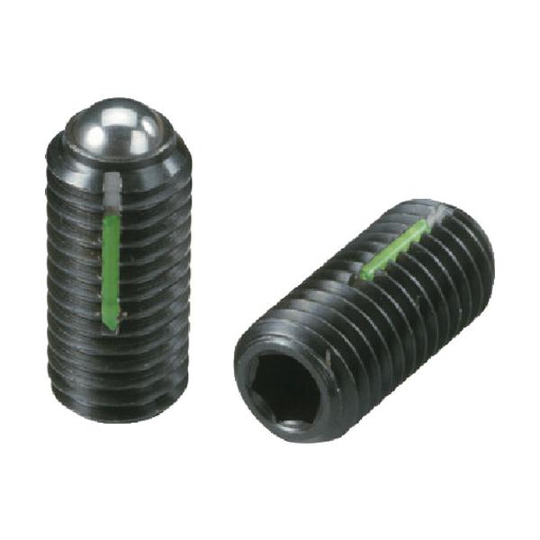 ■六角穴ボールプランジャー ネジ径M4×0.70 LBST4Aの特長●ネジ部本体にスプリングを内蔵し、押し圧によってボールをストロークし位置決めします●ロングロックが緩み防止になります●荷重(N)：4.0〜10.0●ストローク(mm)：0....