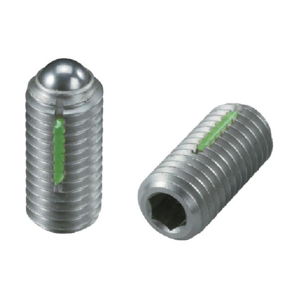 ■六角穴ボールプランジャー ネジ径M4×0.70 LBSU4Aの特長●ネジ部本体にスプリングを内蔵し、押し圧によってボールをストロークし位置決めします●ロングロックが緩み防止になります●荷重(N)：4.0〜10.0●ストローク(mm)：0....