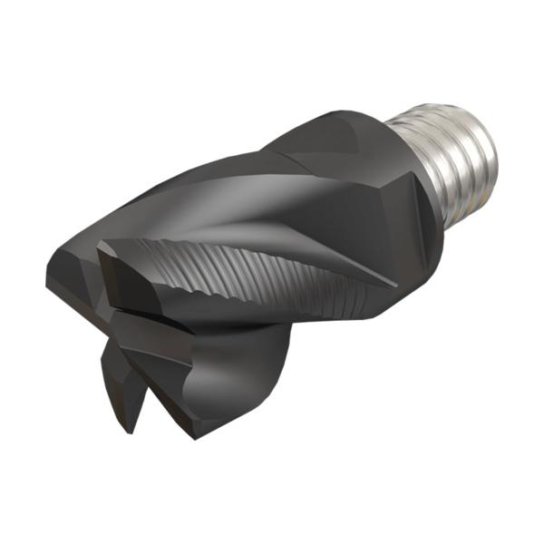 ■マルチマスター加工ヘッド 粗刃2枚刃+仕上げ用2枚刃(ねじれ角38°)MM EFS-CF IC908MM EFS080E05-4T05 CF の特長●刃先交換式エンドミルで同一サイズのホルダーで形状の異なる仕様ヘッドを装着する事で多種の加...