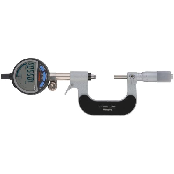 ■ダイヤルゲージ取付け式外側マイクロメーターOMD-50R 107-202の特長●アンビル部にダイヤルゲージ等の指示器（オプション）を取り付けられ、量産部品の測定に便利、アンビルの可動にレバー方式を採用し操作性が向上●指示器※1はお客様のご...