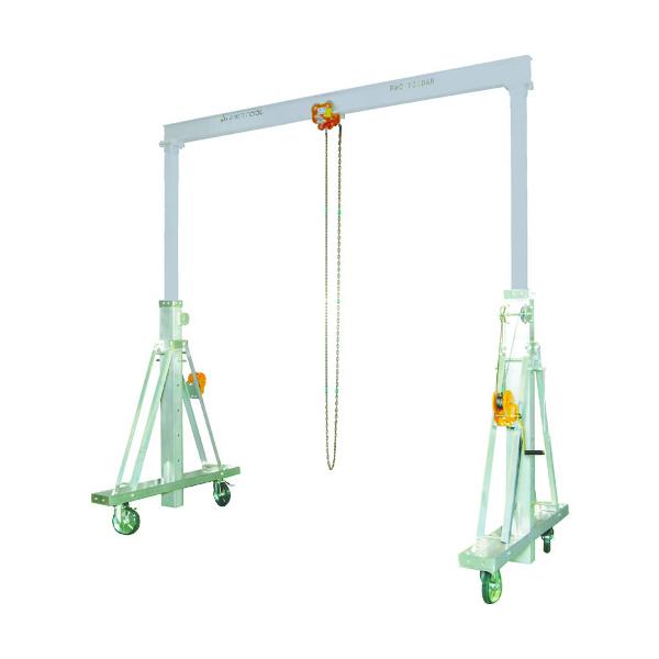 ■アルミ製門型クレーン(揚程：２〜３ｍ)１ｔｏｎ PMC1000ANの特長●軽量にして強靭です ●組み立て、解体が簡単です ●持ち運び、移動が容易です ●ゲートが手動で上下5段階調節(200mm刻み)ができます ●コンパクトに収納でき、取り...