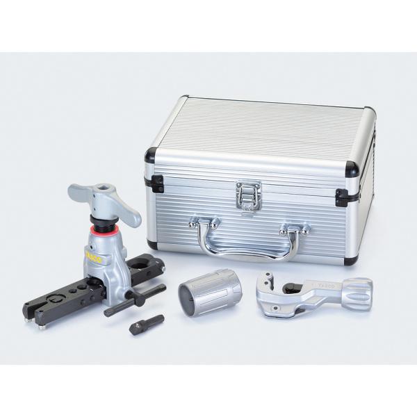 ■フレアツールセット 電動ドリル兼用タイプ TA55DBT-2の特長●電動ドライバドリル対応のロングセラーモデル●専用アダプター付属●別売ラチェットハンドル(TA730SR)装着可能●セット内容…・フレアツール(TA550DB)・チューブカ...