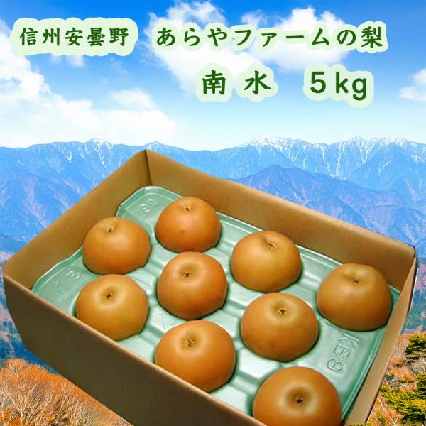 ●９月下旬頃から収穫発送開始の予定です●約5kg　8〜11個入り【産直　長野県】【送料無料（沖縄は1000円）】【減農薬・無化学肥料】大変、糖度が高く、さくさくとした歯ざわりで最高品質の梨と評価されています。南水の本場 信州安曇野のあらやフ...