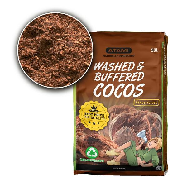 高品質のココヤシWashed &amp; Buffered Cocos は、肥料を含まない、洗浄＆バッファ処理された100%のココ培地です。これによりEC値が極限に低くなっている事を保証しています。添加肥料は無いので、種まきやクローン作製に...