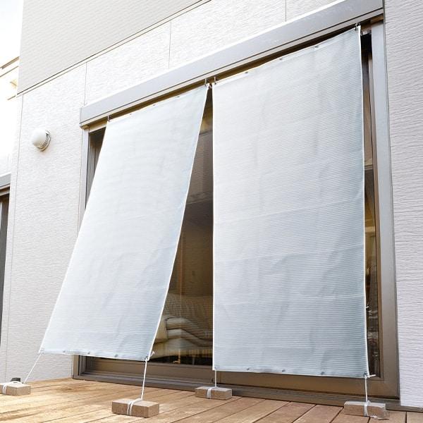 ●送料：880円（通常）掛けるだけで紫外線・日差しをカット！●(約)／幅90×高さ185cm、180g●＜本体＞ポリエチレン・ポリエステル(アルミ蒸着加工)、＜ハトメ＞アルミニウム、＜ヒモ＞ポリエチレン、＜S字フック＞スチール、＜両サイドテ...