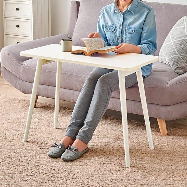 ●送料：880円（大型商品のため、送料は別途頂きます）ソファーに丁度良い高さのテーブル！●(約)／幅80×奥行40×高さ60cm、6.5kg●＜天板＞合成樹脂化粧繊維板(メラミン樹脂)、＜脚部＞天然木(ラッカー塗装)●中国製◆組立不要：完成...