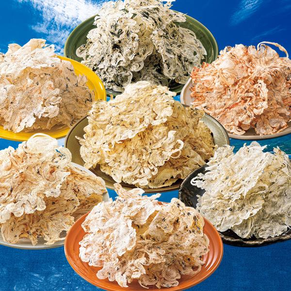 ●送料：660円（通常）カルシウムたっぷり健康おやつ薄焼きちりめん●セット内容／15g×5袋 ●原材料名／【塩ちりめん】ちりめん（いわしの稚魚（国産）、食塩）、寒天 【辛子明太子】ちりめん（いわしの稚魚（国産）、食塩）、寒天、明太子風味調味...