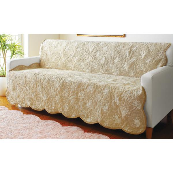 ●送料：880円（通常）バラ柄のキルトにレースを重ねたエレガントなソファーカバー！●(約)／＜2人掛け用＞100×160cm、＜3人掛け用＞150×160cm●＜側地、レース部＞ポリエステル100%、＜詰め物＞綿わた・ポリエステルわた・他●...