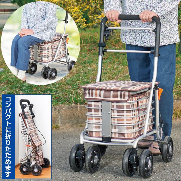 ●送料：2200円（大型商品のため、送料は別途頂きます）アルミで軽量！頑丈で安心！大容量の多機能便利カート！●(約)／幅44×奥行52×高さ83.5〜93.5cm、5.1kg、＜折りたたみ時＞幅44×奥行31×高さ91〜101cm●＜本体＞...