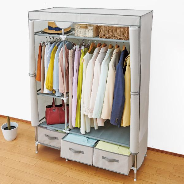 ●送料：880円（大型商品のため、送料は別途頂きます）衣類や小物もこれ1台ですっきり！●（約）／奥行45cm（共通）、＜幅90＞高さ170cm、4.5kg、＜幅112＞高さ173cm、5.4kg●＜本体＞スチール（亜鉛メッキ）・ポリプロピレ...