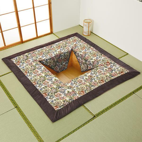 ●送料：1100円（大型商品のため、送料は別途頂きます）ゴブラン織で高級感のある掘りごたつ用ラグ！●(約)／＜正方形＞中抜き部：90×90cm、3.4kg、＜長方形＞中抜き部：90×120cm、4.2kg●＜側地＞ポリエステル100％、＜詰...