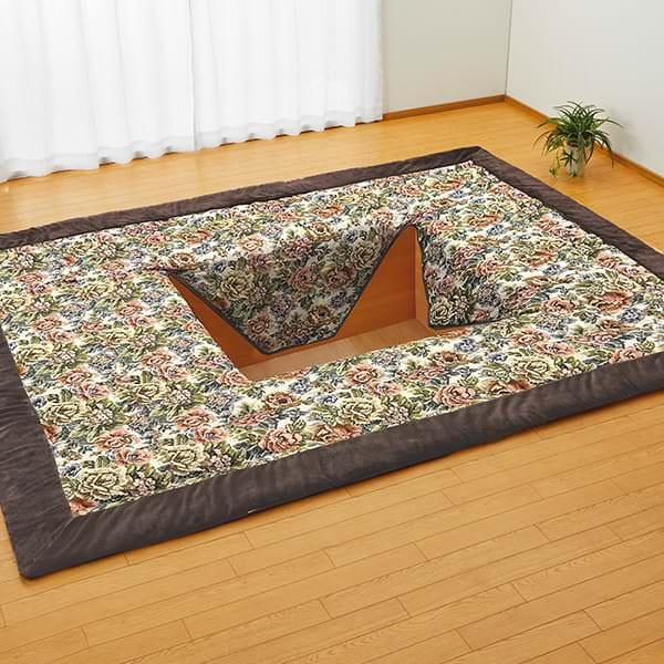 ●送料：1100円（大型商品のため、送料は別途頂きます）ゴブラン織で高級感のある掘りごたつ用ラグ！●(約)／＜正方形＞中抜き部：90×90cm、3.4kg、＜長方形＞中抜き部：90×120cm、4.2kg●＜側地＞ポリエステル100％、＜詰...